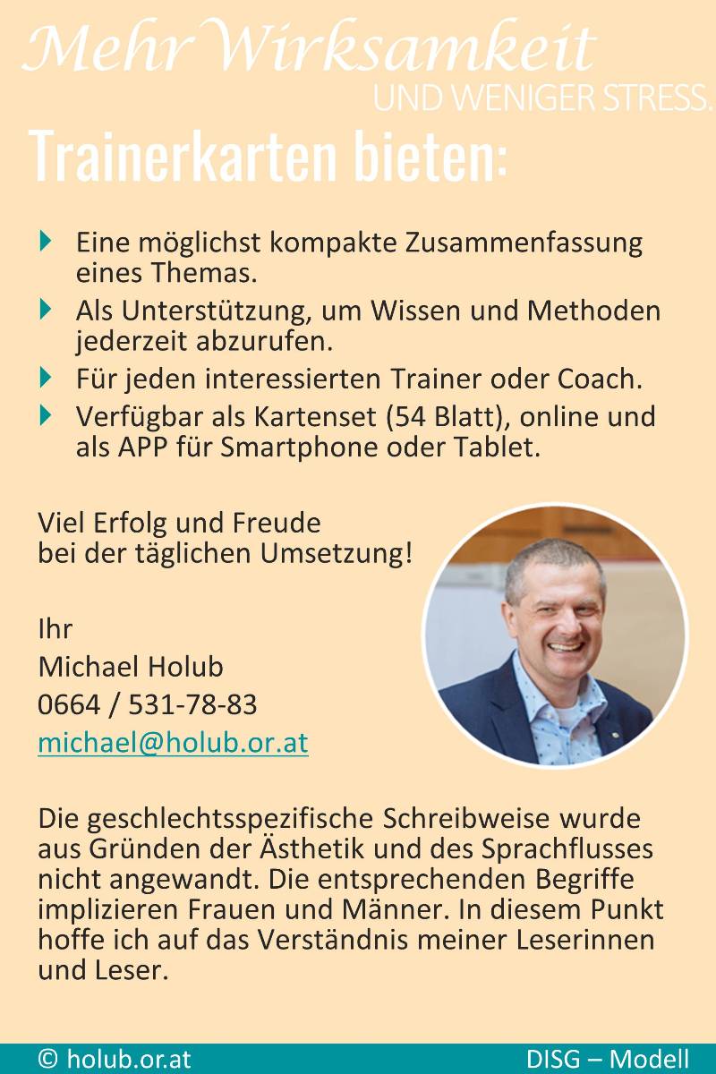 DISG-Modell | Mehr Wirksamkeit und weniger Stress | Mag. Michael HOLUB